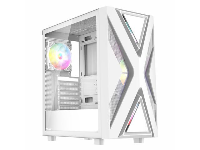 Ruix CV203 ATX Computer Gaming PC Case Mid Tower White With 4 Fans ...