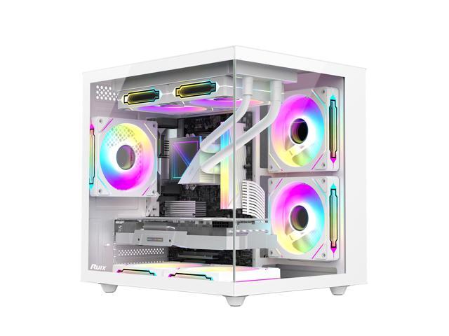 Ruix OV-502 White Color Dual USB3.0 Full View Tempered Glass Mid Tower ...