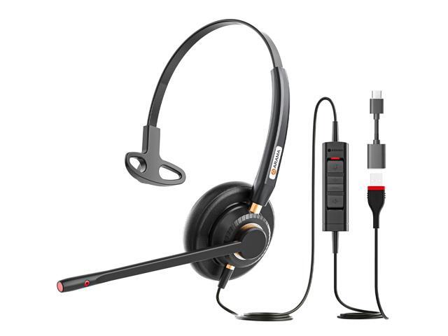 USB Headset with Microphone for Pc Noise Cancelling & Audio Controls ...
