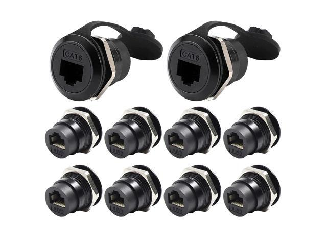 PENGLIN 10PCS RJ45 Shielded Panel Mount Connector, CAT6//5e/5 8P8C ...
