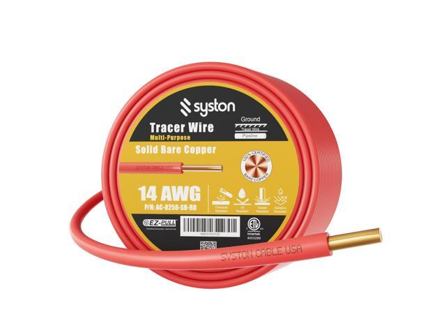 SYSTON CABLE TECHNOLOGY, 14 AWG Tracer Wire 600V Solid Conductor Direct ...