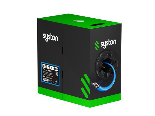 Syston Cable Technology CAT 5E Ethernet Bulk Cable,350MHz,24/4pr Solid Copper,CMR,Indoor/Outdoor ...