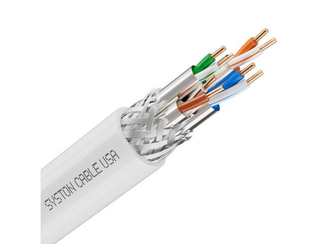 SYSTON CABLE TECHNOLOGY CAT 8 Ethernet Bulk Cable, 2000MHz, 22/4pr Solid CU, CMR, Indoor/Outdoor ...