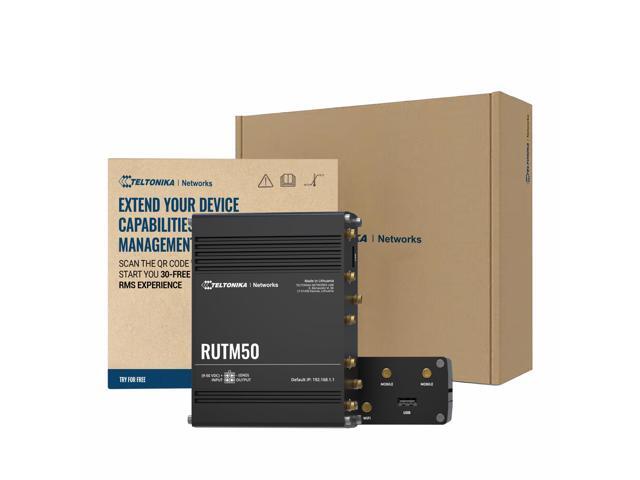 Teltonika RUTM50 WiFi Router Dual SIM Card Slot - 5G Ultra High Speeds Up to 3.4 Gbps - Auto ...