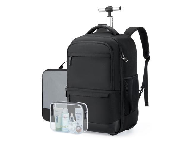 BAGSMART Rolling Travel Backpack, Water-Resistant Travel Laptop ...