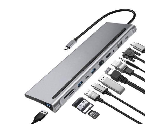 12 in 1 Multi Port USB C Dock Triple Monitor Dual HDMI Compatible ...