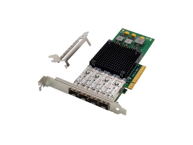 HINYSENO PCIe x8 Quad 10G SFP+ Fiber Port 10Gb Ethernet PCI Express x8 ...