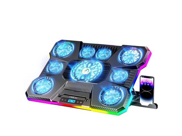 ChillCore Laptop Cooling Pad, RGB Lights Laptop Cooler 9 Fans for 15.6 ...