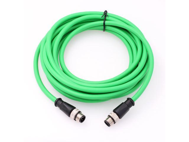 HangTon M12 4 Pin D-Coded Network Ethernet Cable CAT5e for Industrial ...