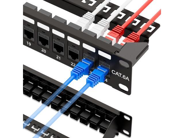 iwillink 10Gbps Cat6A Patch Panel 24 Port, Keystone Patch Panel UTP 19 ...