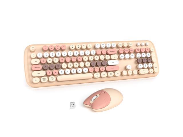 Wireless Keyboard and Mouse Combo for Windows, MOWUX 2.4G Full-Sized ...