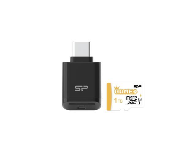 Silicon Power Micro SDXC UHS-I U3 1TB Gaming Memory Card Bundle with USB C Card Reader ...
