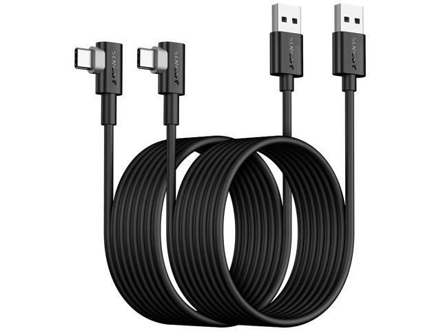 SUNGUY Right Angle USB C Cable 10FT, 10-Pack 3A Fast Charging 90 Degree ...