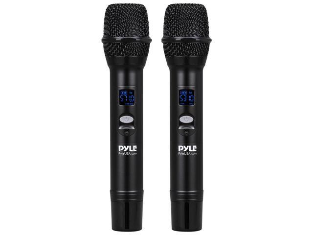 Pyle UHF 2 Channel Wireless Handheld Microphone System with Digital ...