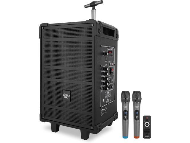Pyle 10" Portable Wireless Bluetooth PA Speaker System with Microphones ...