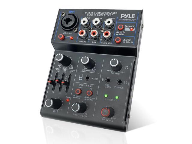 Pyle 3-Channel Wireless Bluetooth Streaming Mini Audio Mixer with USB ...
