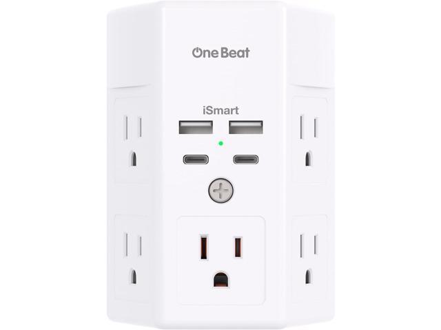 Multi Plug Outlet, Surge Protector, 5 Outlet Extender with 4 USB Charging Ports (2 USB C), USB C ...