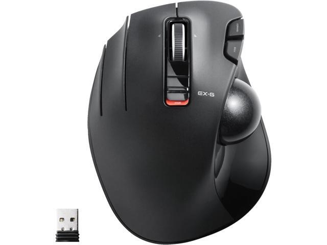 ELECOM EX-G Left Handed Trackball Mouse, 2.4 GHz USB Wireless ...