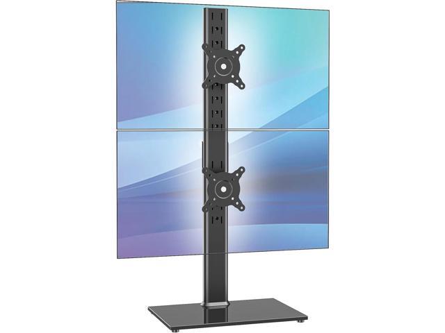 Dual Monitor Stand - Vertical Stack Screen Free-Standing Desk Mount Arm ...