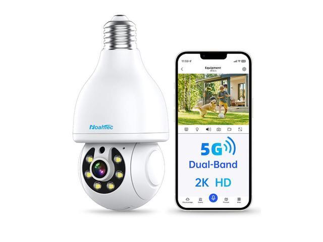Noahtec Wireless 2K Light Bulb Camera with 5G/2.4G Compatibility, Two ...