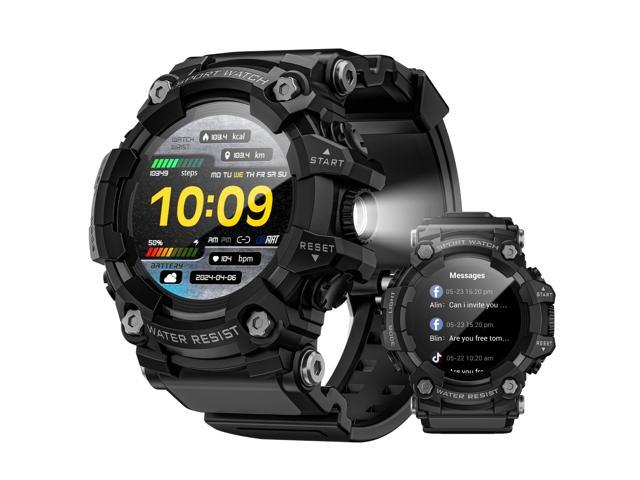 smartwatch features a 1.32-inch screen, flashlight, compass, Bluetooth ...