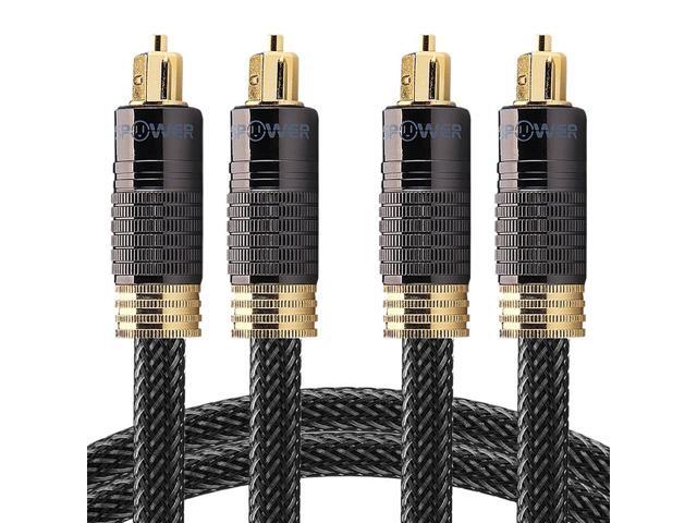 FosPower [2-Pack] 24K Gold-Plated Optical Digital Audio Cable - 3FT ...
