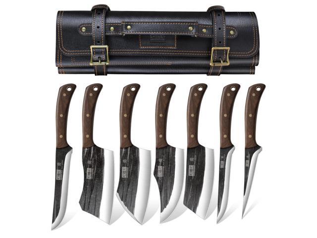 HOSHANHO Butcher Knife Set, Hand Forged Butcher Chef Knife Set with ...