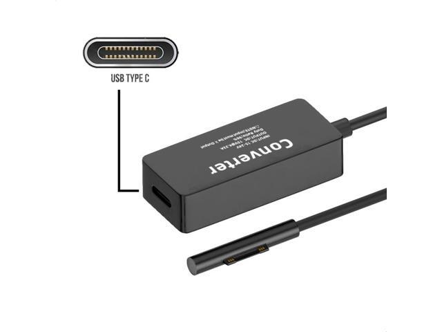Type-C USB-C Female 65W DC 15V to Surface Pro3 Pro4 Pro5 Pro6 Pro7 Pro8 ...