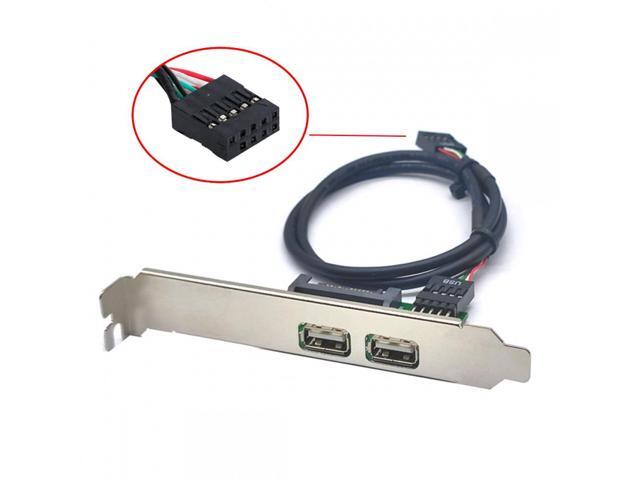Internal Dual USB2.0 Female Mount Panel to Motherboard 9pin Baffle ...