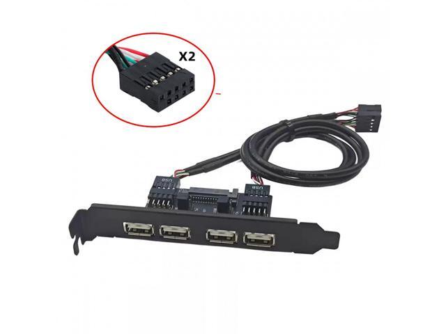 Internal Four USB2.0 Female Mount Panel to Motherboard 9pin Baffle ...