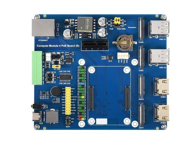 Waveshare Raspberry Pi Compute Module 4 IO Board with PoE Feature (Type ...