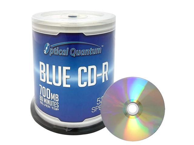 Optical Quantum Blue AZO CD-R 700MB 52X Shiny Silver Blank Recordable ...
