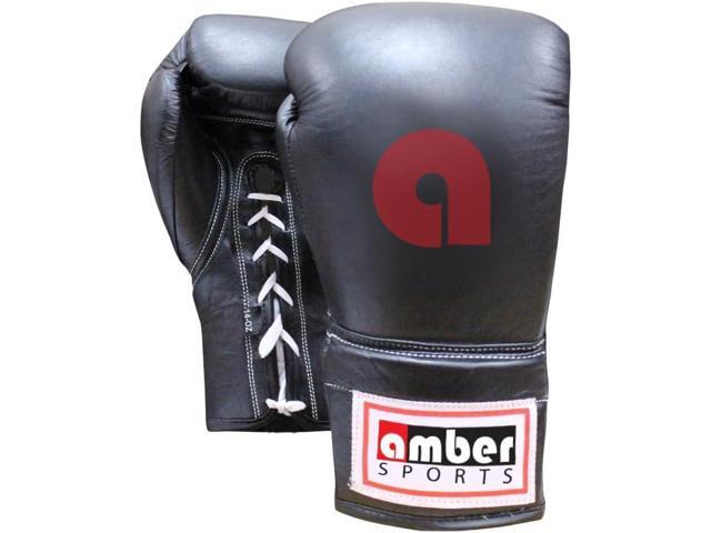 Amber Fight Gear Professional Lace-Up All Leather Boxing Gloves - Top ...