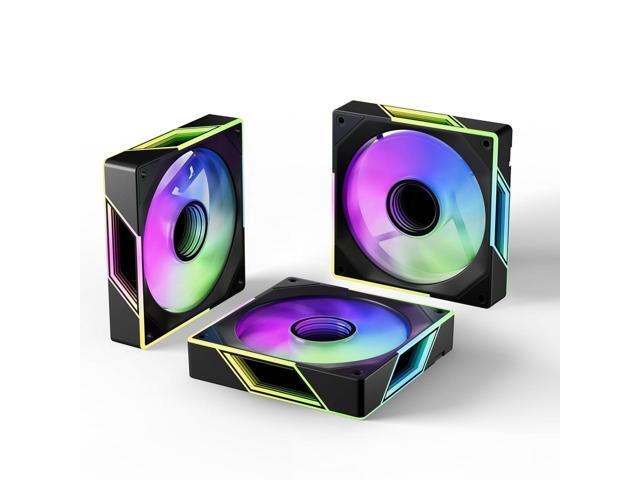 120mm ARGB Computer Case Fan, 4 Pin PWM, Silent Computer Cooler with ...