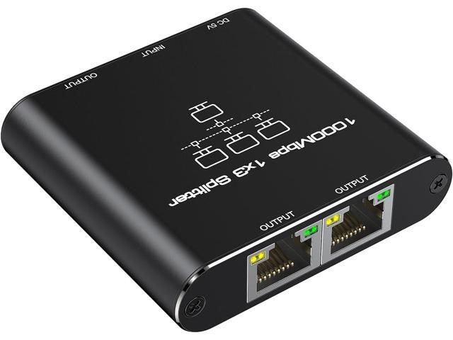 Ethernet Splitter 1 to 2 High Speed 1000Mbps, Gigabit RJ45 Internet ...