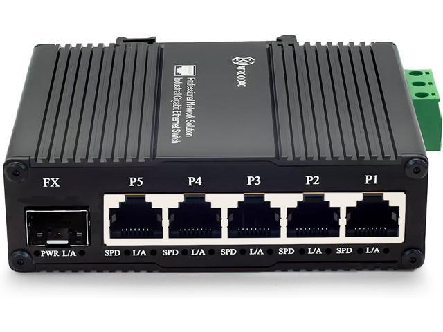 Mini AC Power Supply 5 Port Gigabit Switch with SFP Slot Din Rail ...