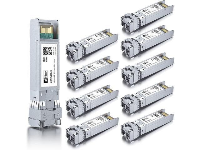 10 Pack 10G Single Mode SFP+ LC Module, 10GBase-LR Fiber Transceiver ...