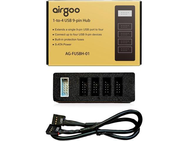 Airgoo Internal USB Hub, 9-Pin USB 2.0 Header Splitter - 1 to 4 Ports ...