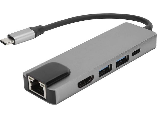 USB C Hub Multi Port Adapter, Type C to 5 in 1 Dongle, Aluminum Alloy ...