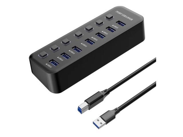 PremiumCord Superspeed USB Hub, 7X USB Type A, USB 3.2 Gen 1 5Gbps ...