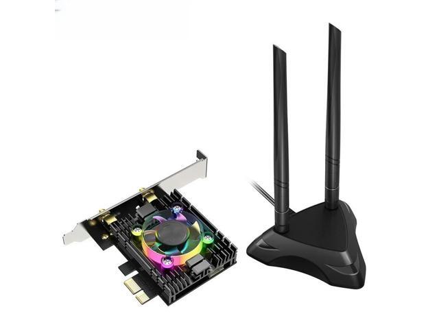 3000Mbps WiFi 6 Card Adapter 5.1 Dual Band 2.4G/5G With Heatsink RGB ...