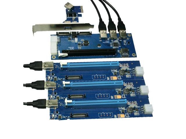 aad in card PCIe 1 to 4 PCI express 16X slots Riser Card PCI-E 1X to ...