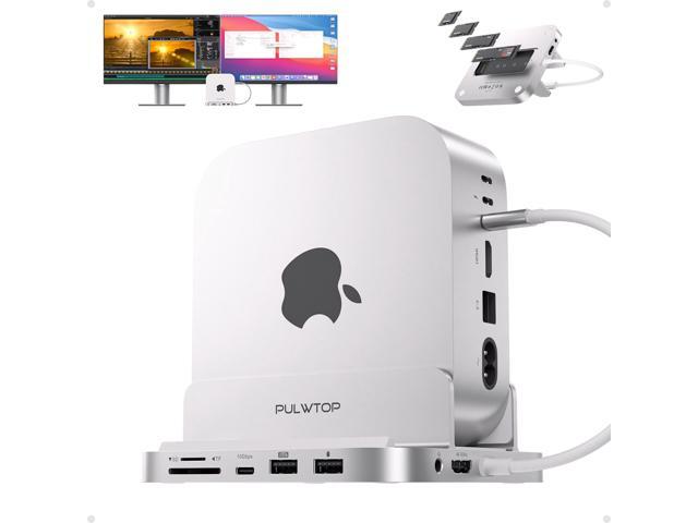 PULWTOP Mac mini M4 Dock with 4TB M.2 SSD Enclosure & HDMI 4K, 9 in 1 ...