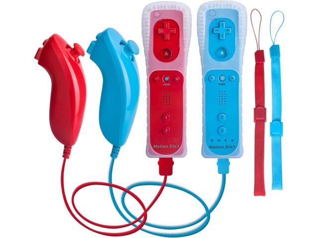 WERLEO Motion Plus Wii Controllers 2Packs with Nunchucks, Wii Remote ...