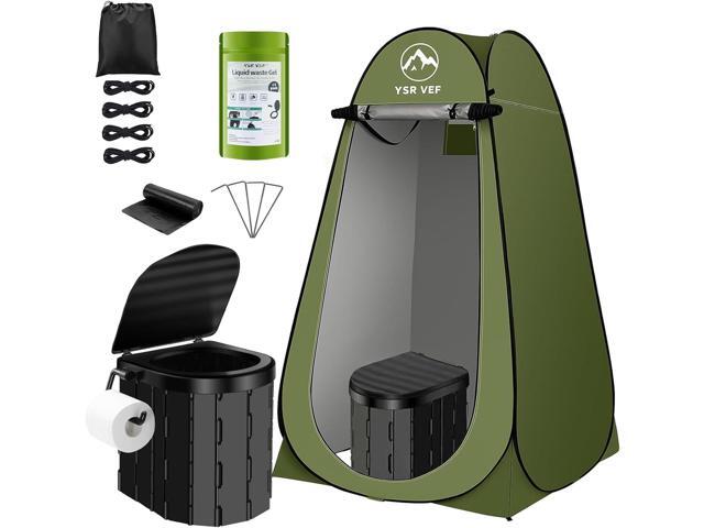 Portable Toilet Kit, Camping Toilet with Pop-Up Privacy Tent and Poo ...