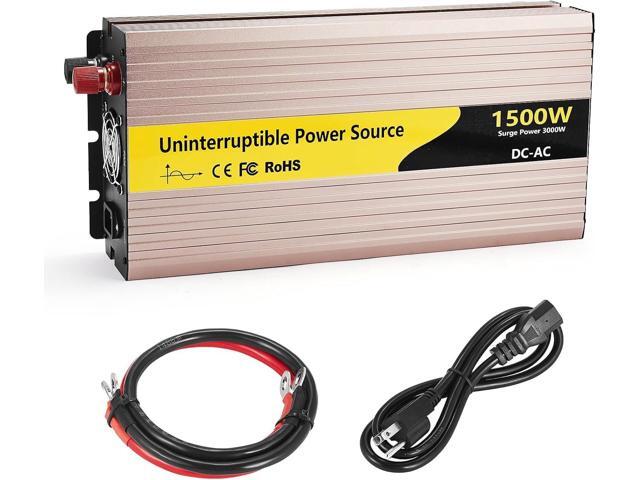1500 Watt Sum Pump Battery Backup, Pure Sine Wave with Built-in 5V/1A ...