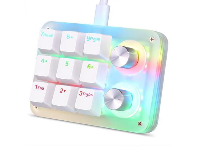 9-Key Mechanical Numpad with 2 Programmable Knobs, LED Backlit Macro ...