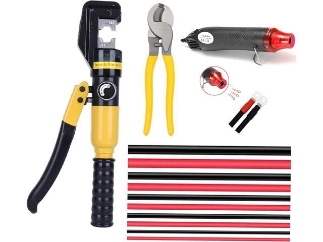 Hydraulic Crimping Tool,with Cable Cutter & 9 Dies,Dattery Terminal ...