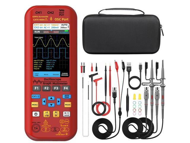 2 Channel Digital Handheld Oscilloscope 50MHz 3.98TFT Oscilloscope ...