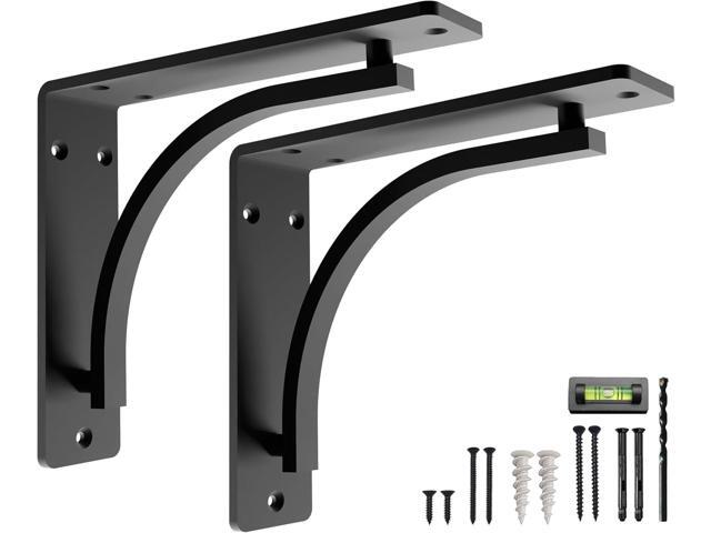 Classic Black Heavy Duty Shelf Brackets 10 inch by L Bracket, Wall ...